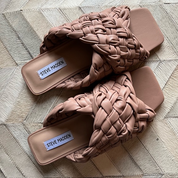 Steve Madden | Shoes | Steve Madden Woven Braided Faux Leather Sandal ...